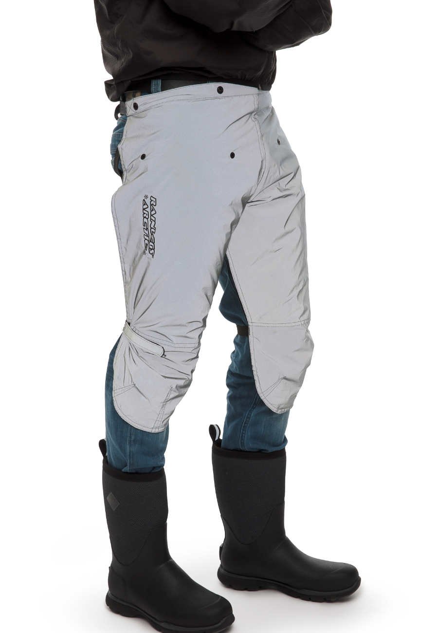 Regenhose RAINLEGS™ ARCTIC in silber mit reflektierender Oberfläche