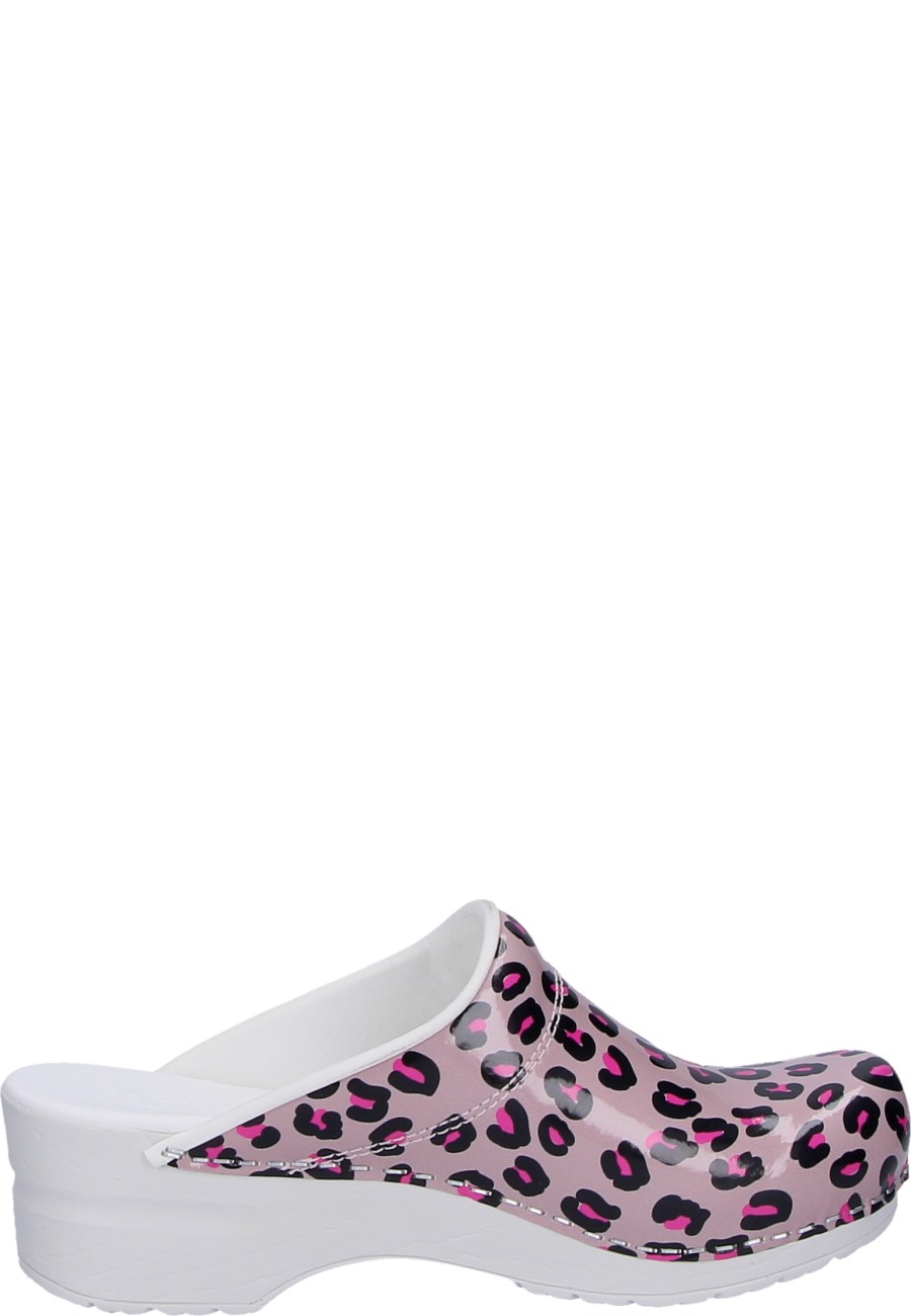 Modischer Clog ROSE LEOPARD von Sanita mit Leo-Muster